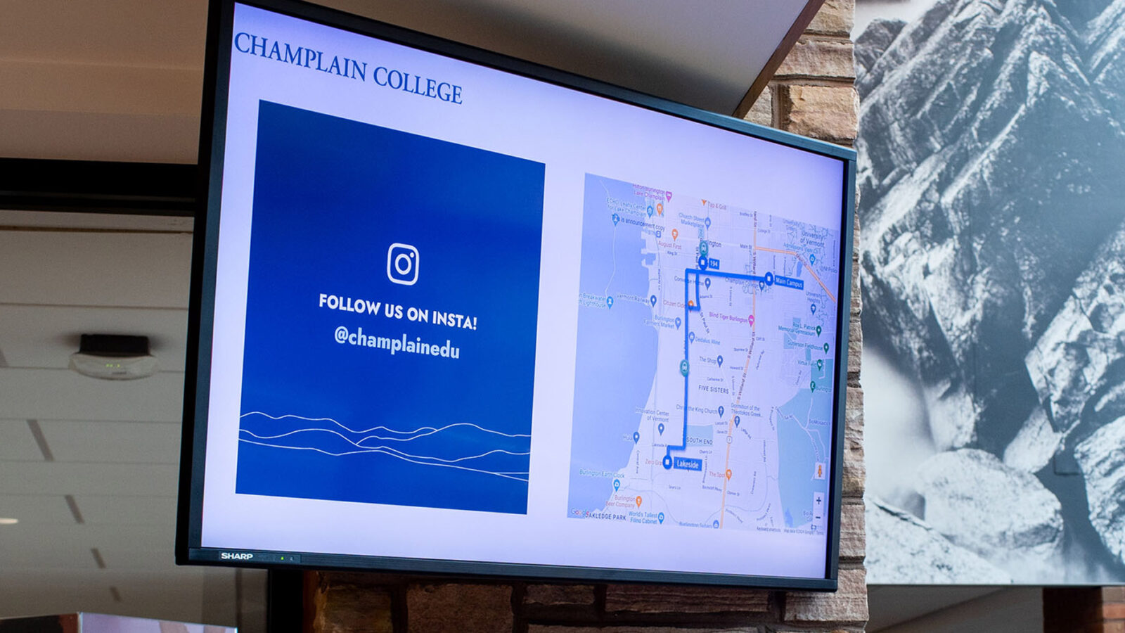 Marketing: Digital Signage | Champlain College, Burlington, VT