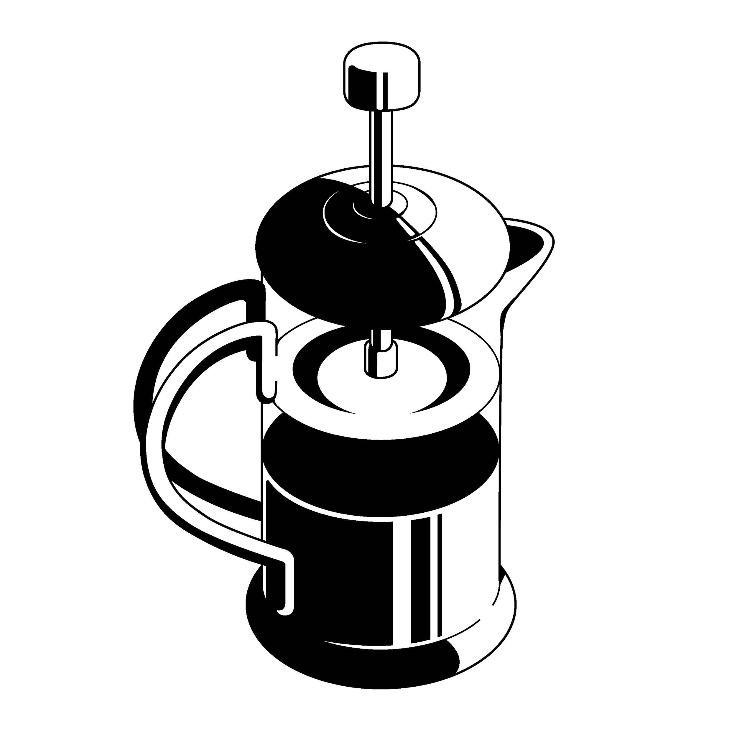 French Press Coffee Maker - Digital Illustration | Champlain College